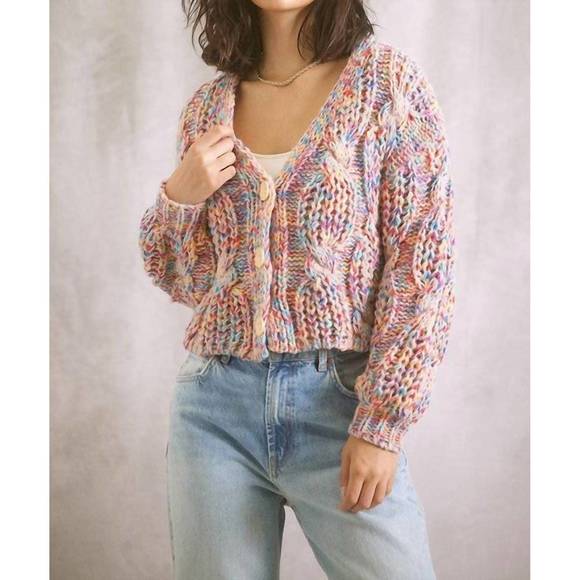 ILLA ILLA | Sweaters | New Illa Illa Cable Knit Cardigan In Multi | Poshmark